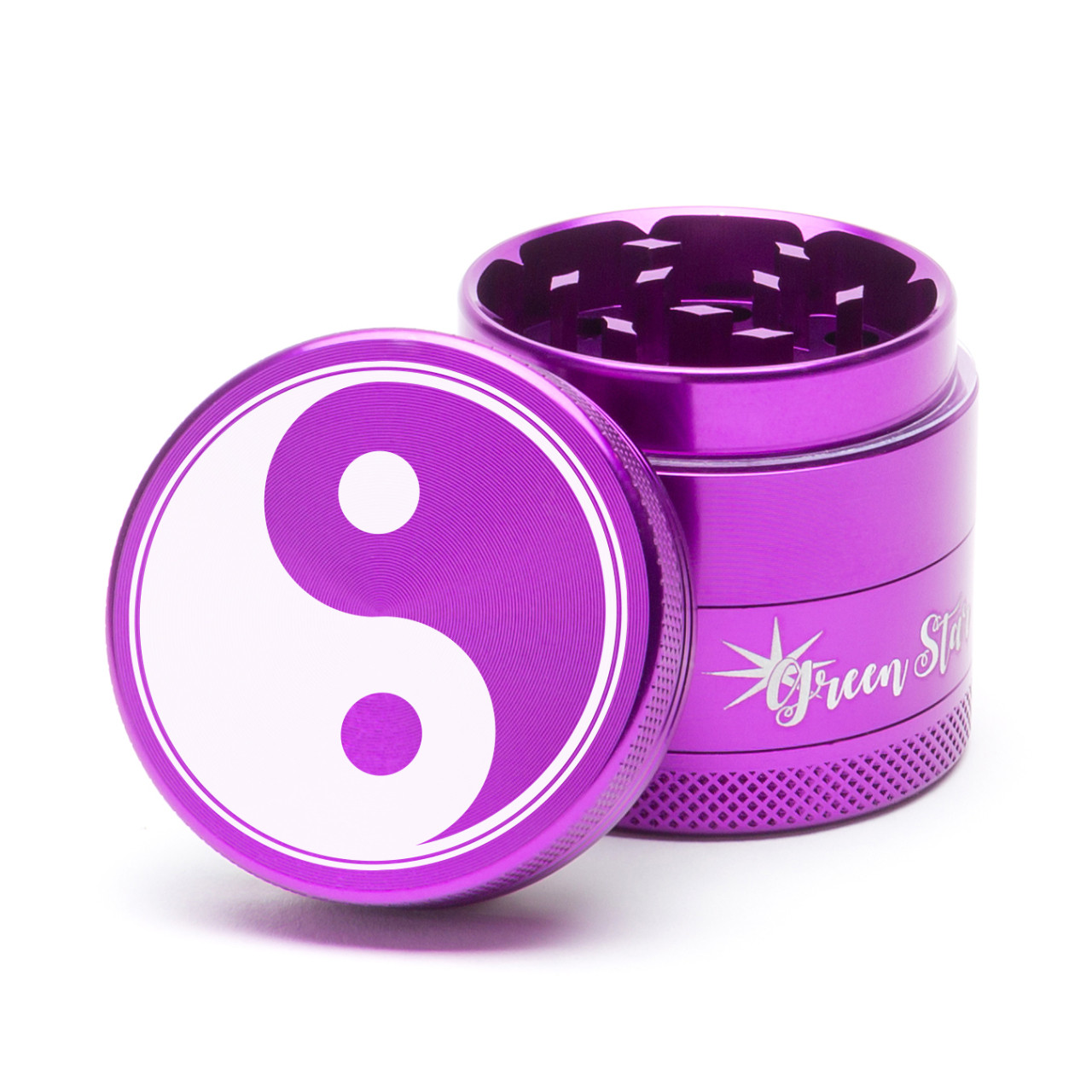 4 Piece 1.5" Yin Yang Aluminum Grinders By Green Star | HS Wholesale