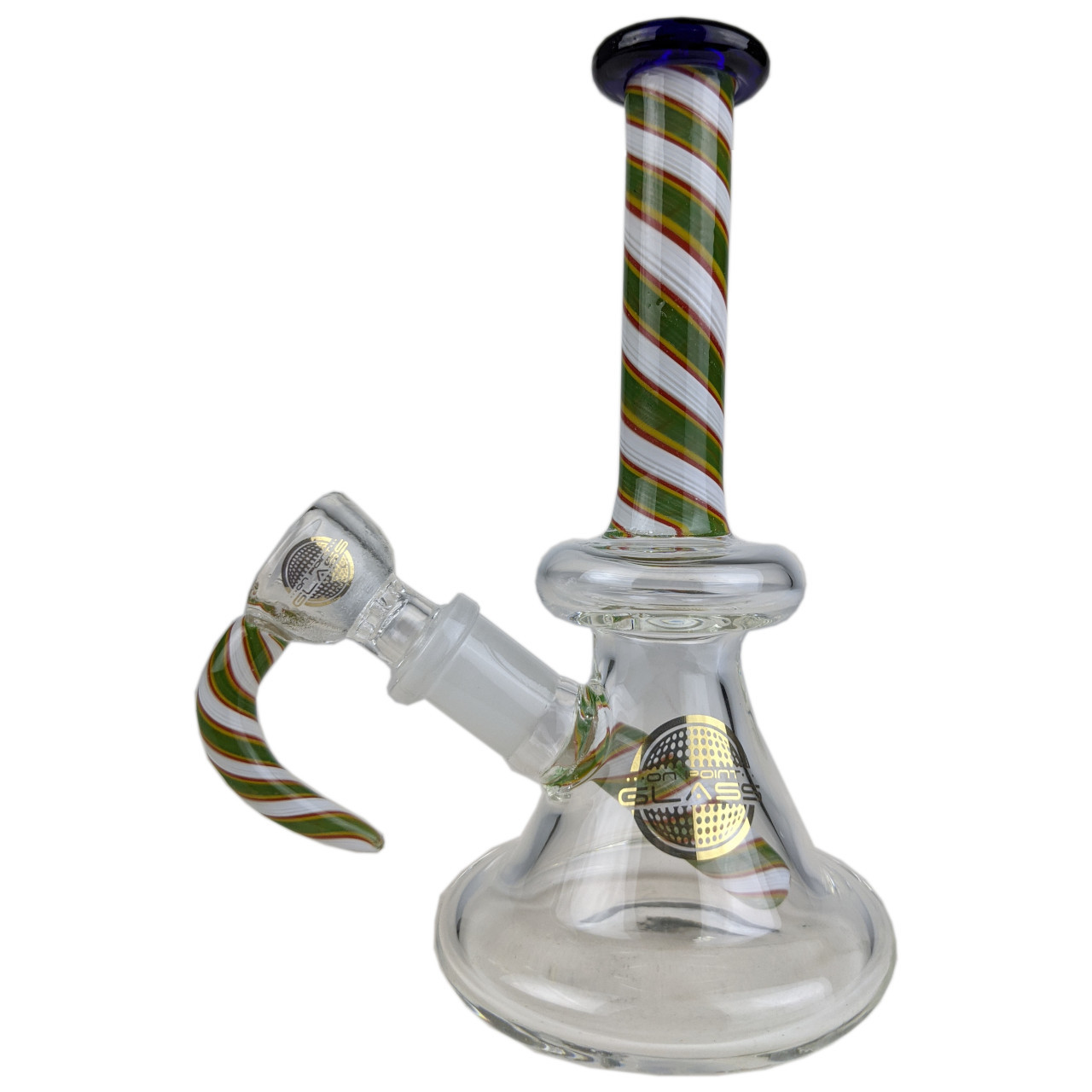 On Point Glass 6" Color Work Mini Rig Water Pipe & 14M Bowl