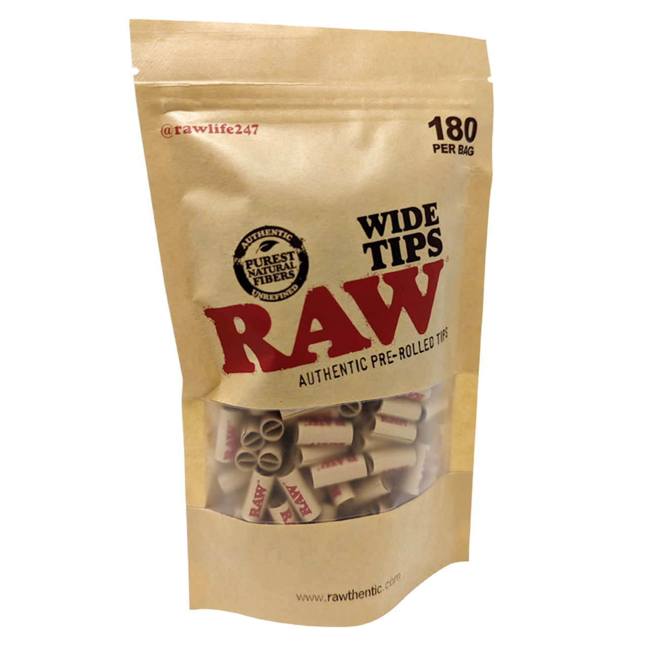 RAW Classic Pre-Rolled Wide Tips Bag of 180 - HS Wholesale