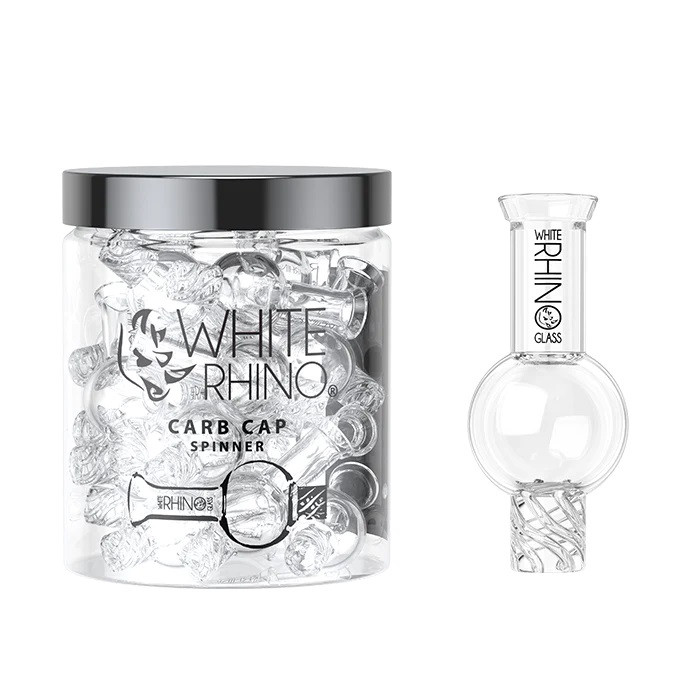 White Rhino Spinner Carb Cap 15ct Jar - HS Wholesale