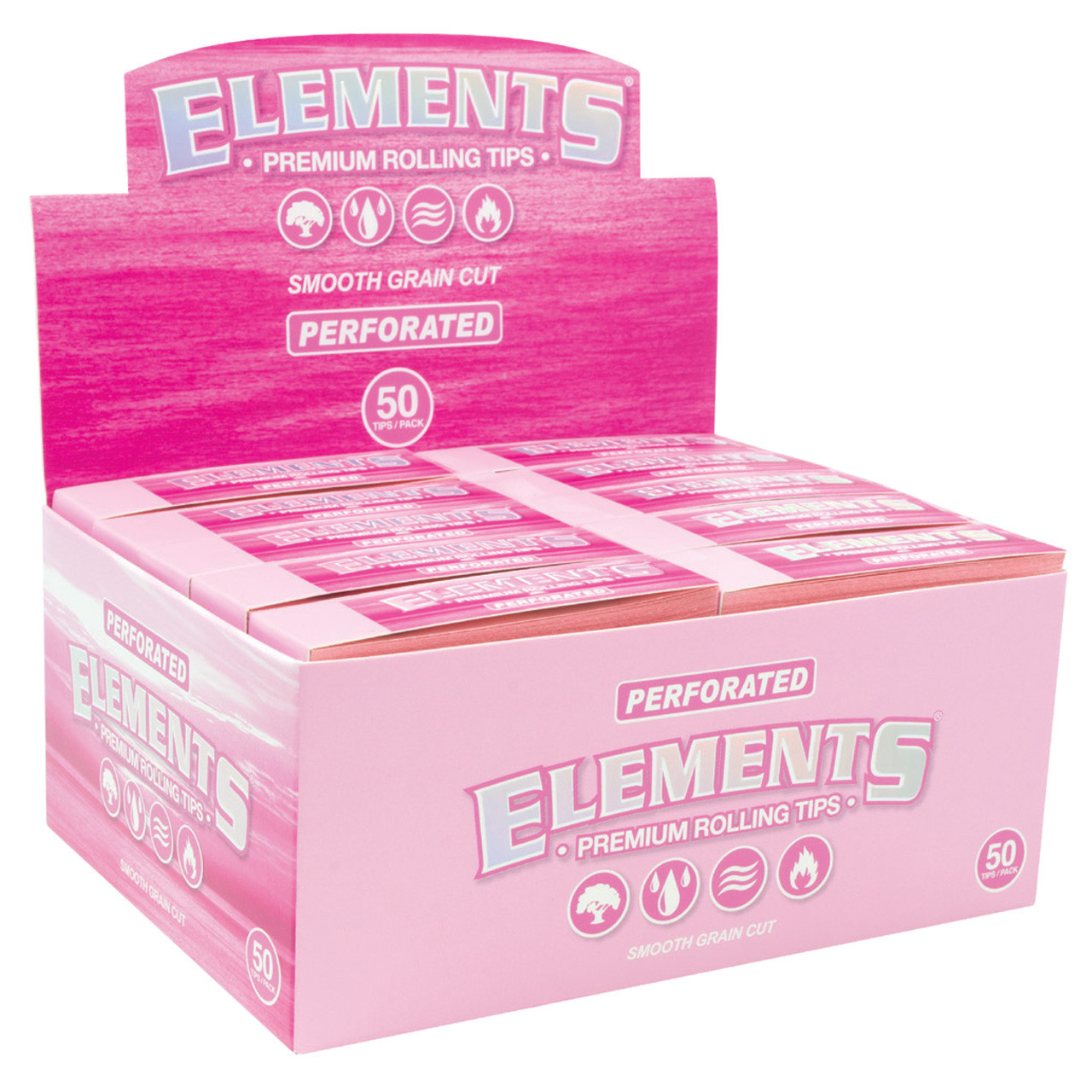 Elements Pink Perforated Tips 50ct Display of 50 Wholesale