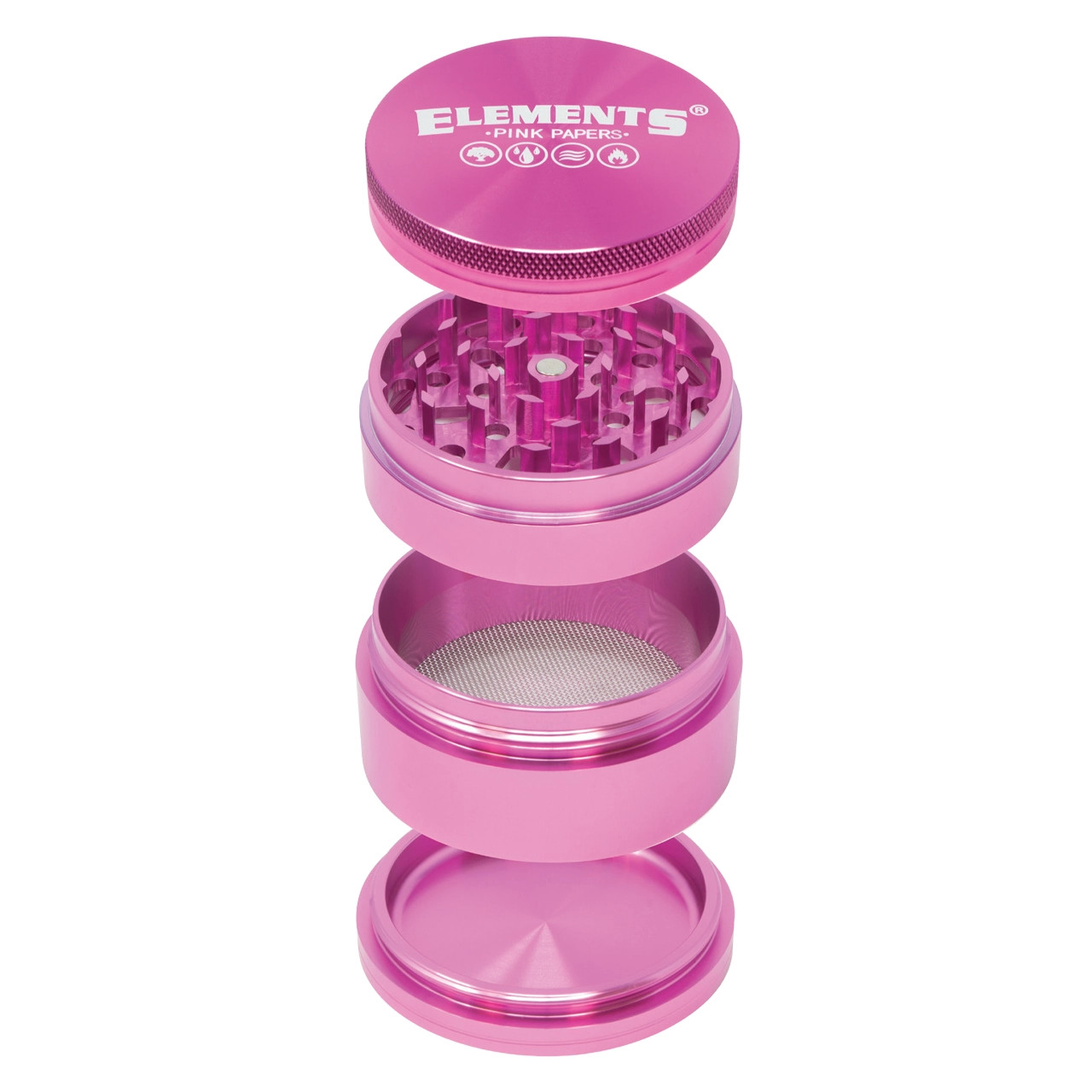 Elements Pink Aluminum 4 Piece Grinder Single - HS Wholesale
