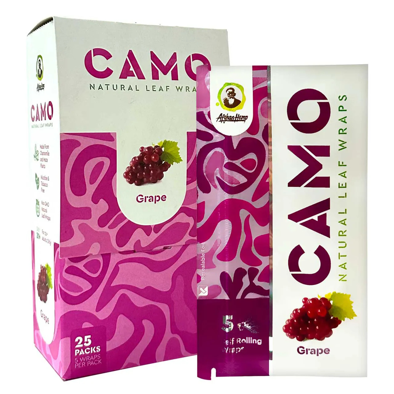 Afghan Hemp Camo Chamomile Mate Wraps (5ct) Box of 25