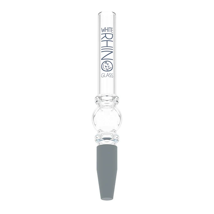White Rhino Quartz Dab Straw V3 with Silicone Cap Display of 25