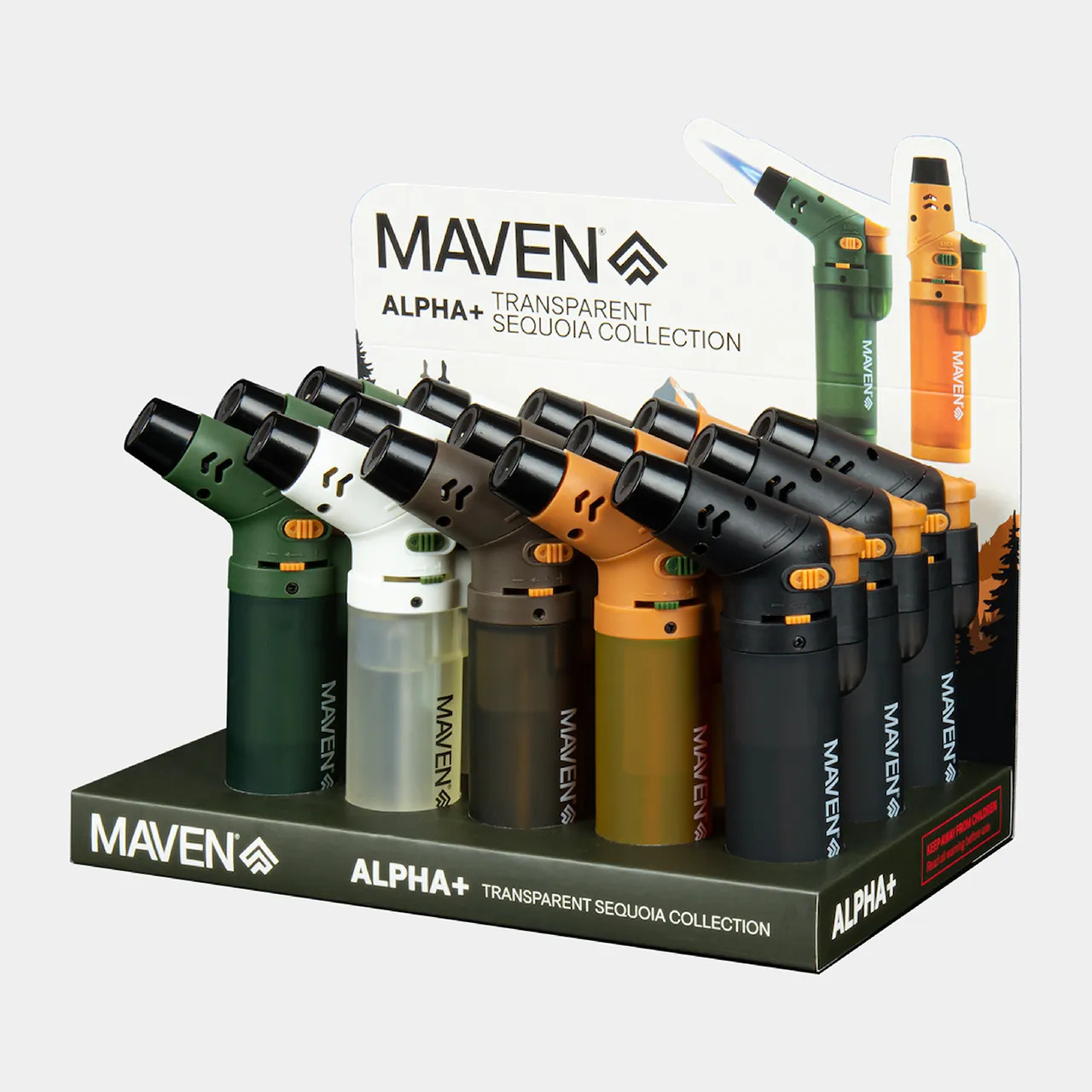 Maven Alpha Plus Torch Sequoia Transparent 15ct Display