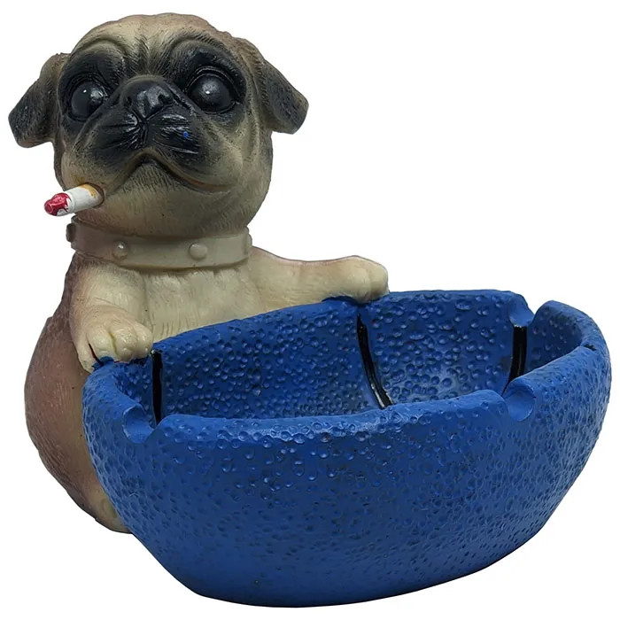 Resin Ash Tray Pug Dog | HS Wholesale