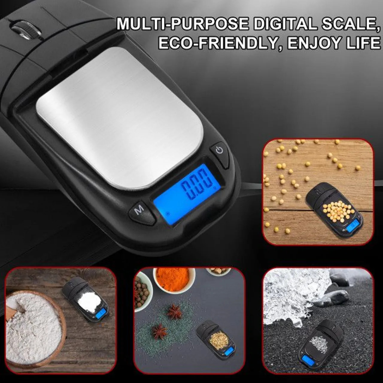 AWS - Computer Mouse Concealed Scale - 650g x 0.1g - Black | HS Wholesale