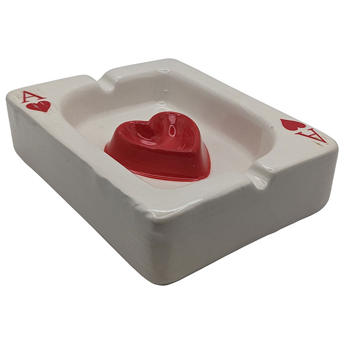 5.4" Ceramic Ace Ash Tray (MSRP $20.00) | HS Wholesale