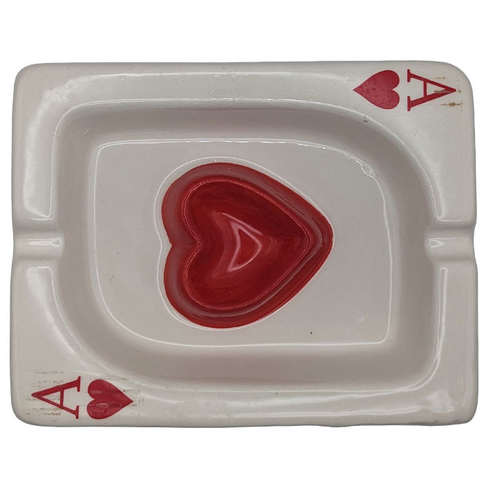 5.4" Ceramic Ace Ash Tray (MSRP $20.00) | HS Wholesale