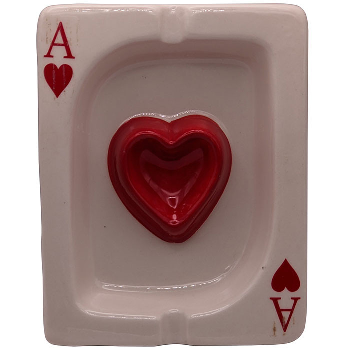5.4" Ceramic Ace Ash Tray (MSRP $20.00) | HS Wholesale