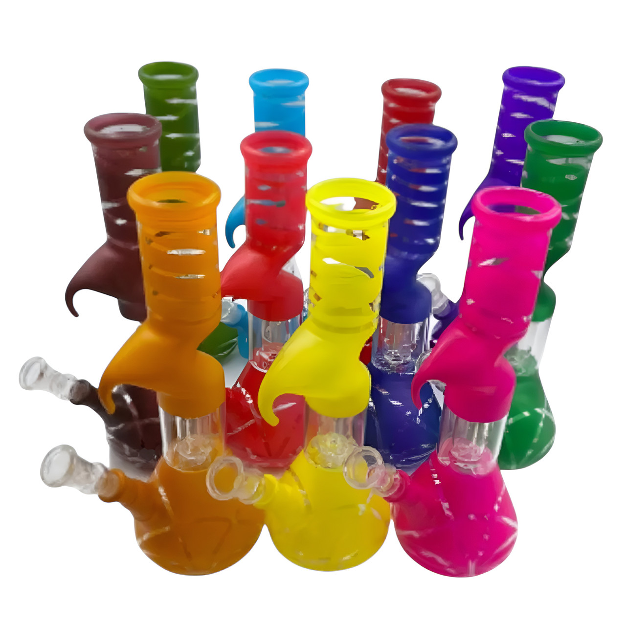 10" Frosted Color Zong Water Pipe with Funnel - HS Wholesale