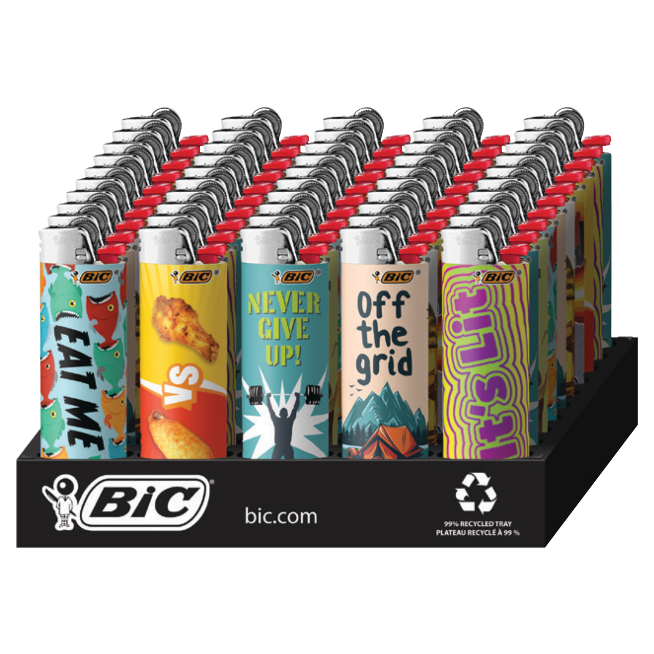 BIC - Maxi Classic Lighter Display of 50 - Special Edition Designs - HS ...