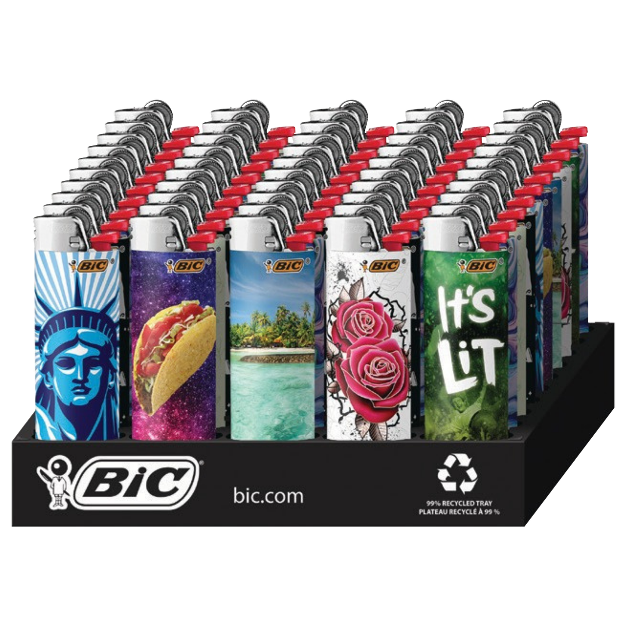 BIC - Maxi Classic Lighter Display of 50 - Special Edition Designs - HS ...