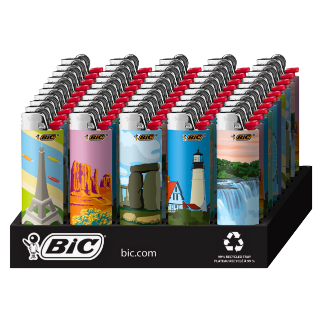 BIC - Maxi Classic Lighter Display of 50 - Special Edition Designs - HS ...