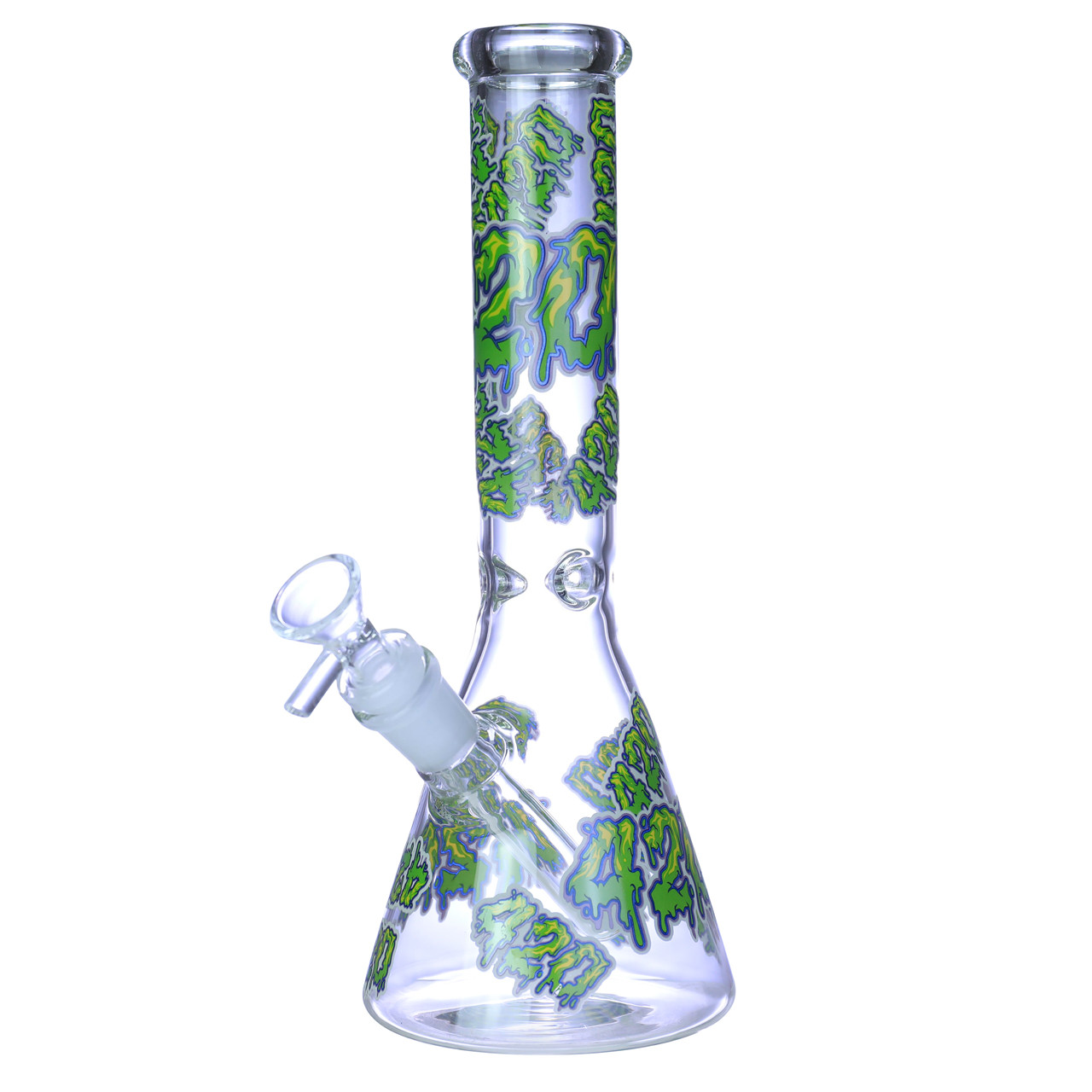 Clover Glass - 10" Assorted Glow in the Dark 420 Decal Beaker Water ...