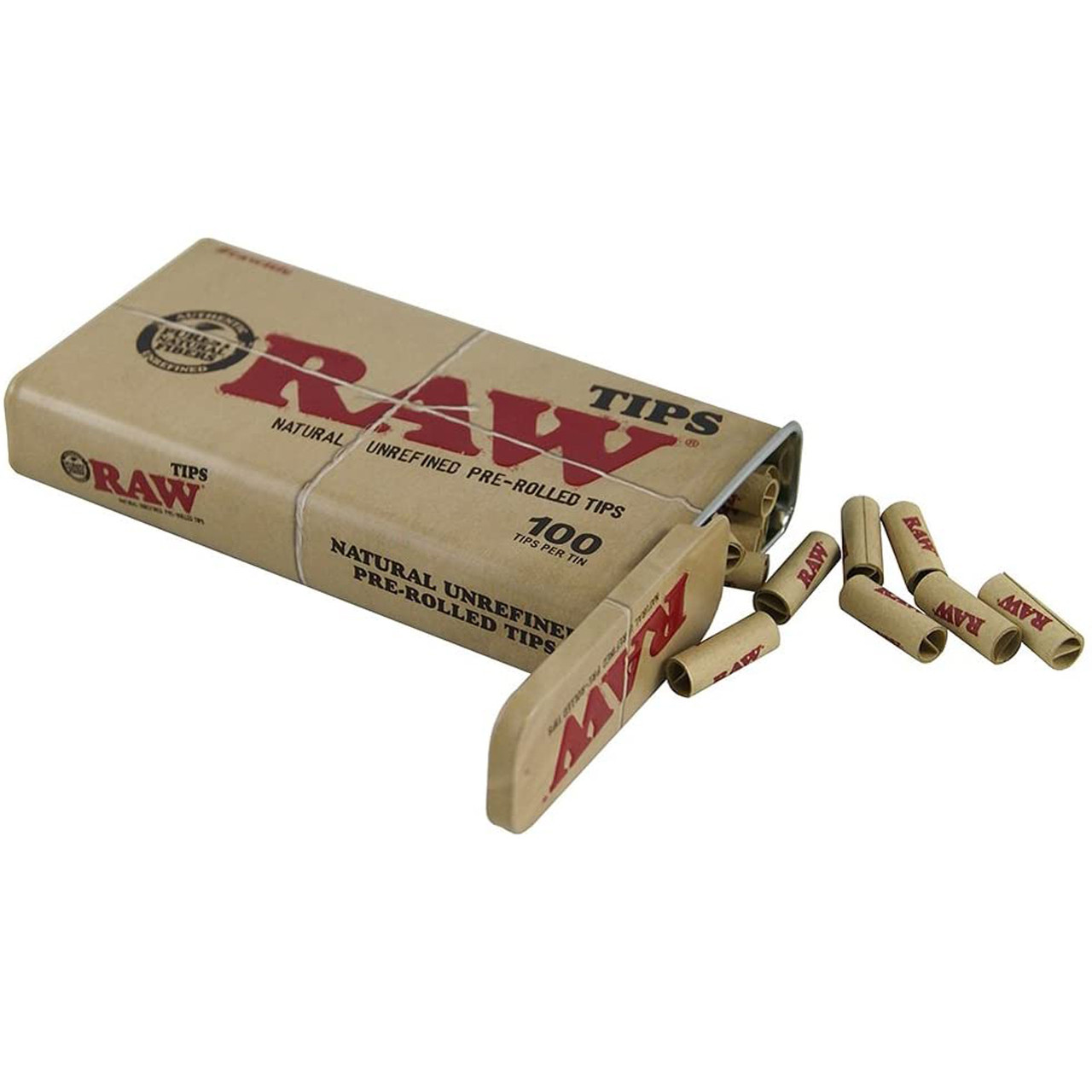 RAW Classic Pre-Rolled Tips Tin of 100ct - HS Wholesale