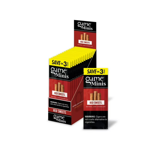 Game Leaf Mini Cigar Wraps (3ct) Box of 15 - HS Wholesale