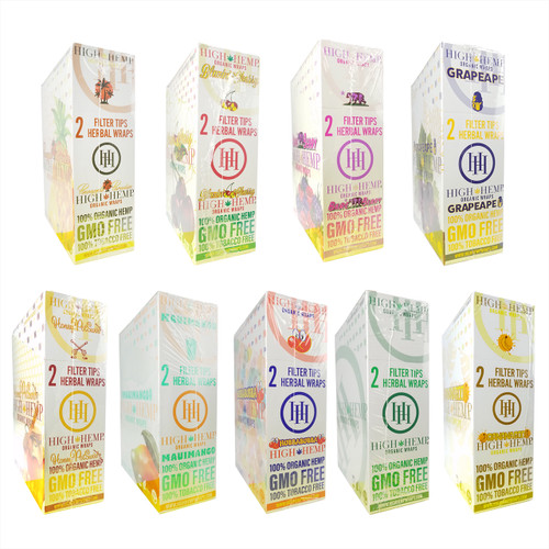High Hemp Organic Wraps (2ct) Display of 25 - HS Wholesale