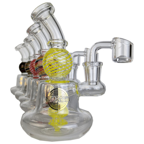 On Point Glass 6" Color Swirl Ball Mini Rig Water Pipe