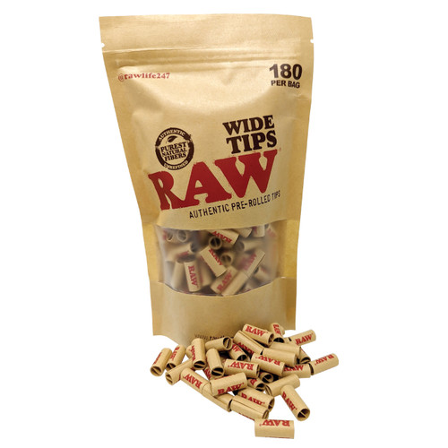 RAW Classic Pre-Rolled Wide Tips Bag of 180 - HS Wholesale