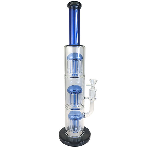 16" Color Triple Tree Water Pipe | HS Wholesale