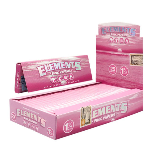 Elements Pink Rolling Papers 1¼ 50ct Display of 25 Wholesale