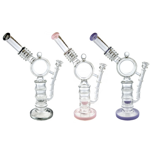 Lookah 15" Donut Double Honeycomb Tree Perc Water Pipe