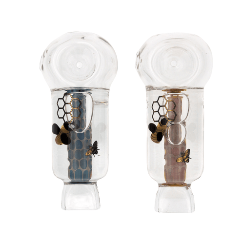 4 Freezable Queen Bee Hand Pipe By Krave Glass Pack Of 5 Asstd Colors