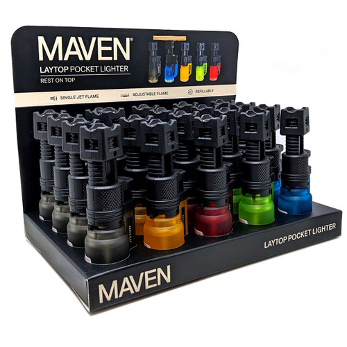 Maven LAYTOP Pocket Lighter 20ct Display - HS Wholesale