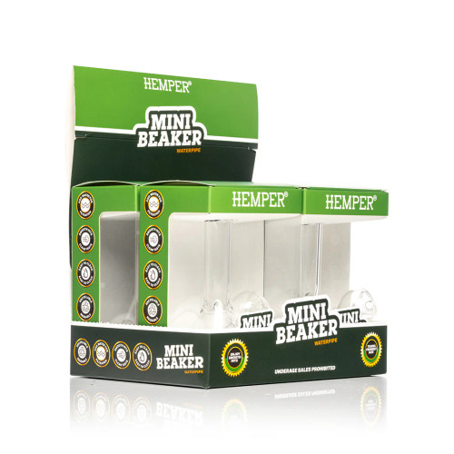 Hemper Market Mini Beaker Water Pipe Display of 4 Wholesale