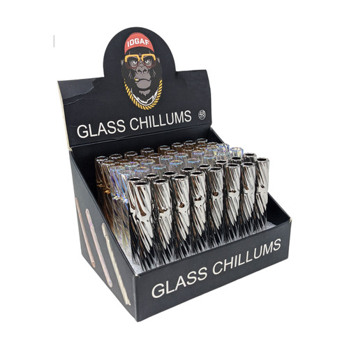 High Point Glass Spiral Fumed Art Chillum Hand Pipe 48-Pack