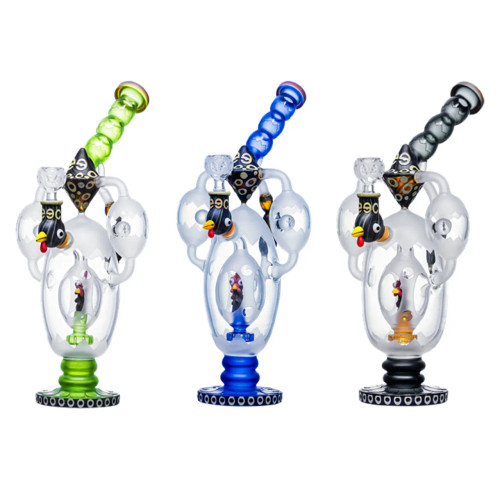 Cheech Glass 14" Rooster in a Egg Water Pipe with 14M Bowl
