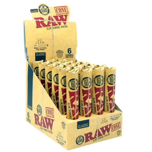 RAW Lil Lean Classic Cone (6pc) Display of 24 - HS Wholesale