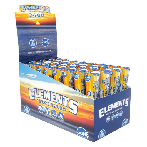 Elements Pre-Rolled Cones King Size (3pk) Display of 32