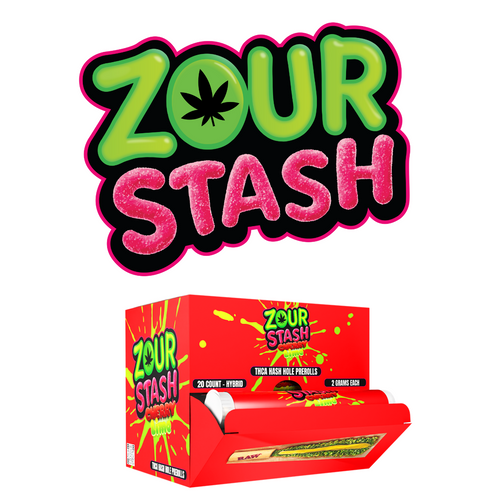 Zour Stash THCa Hash Hole Pre-Roll 2g Display of 20 Wholesale