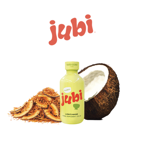 Jubi Lion's Mane 1300mg + Caffeine 160mg Shots 2oz Display of 12