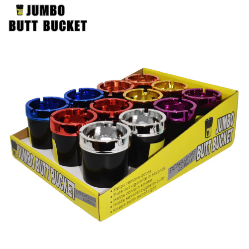 Jumbo Butt Bucket Ashtray - Display of 12 - Glossy - HS Wholesale