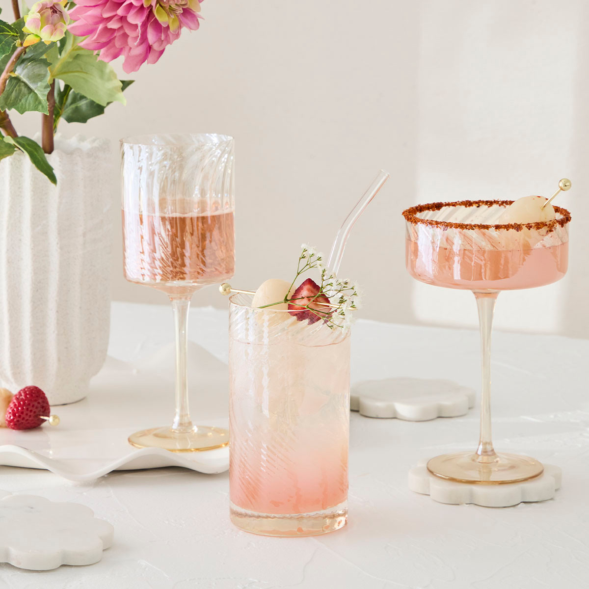 Raya Lustre Highball Glass Set of 4 - Pillow Talk