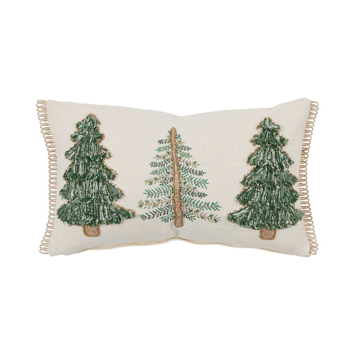 Holiday Pine Embroidered Christmas Tree Cushion - Pillow Talk