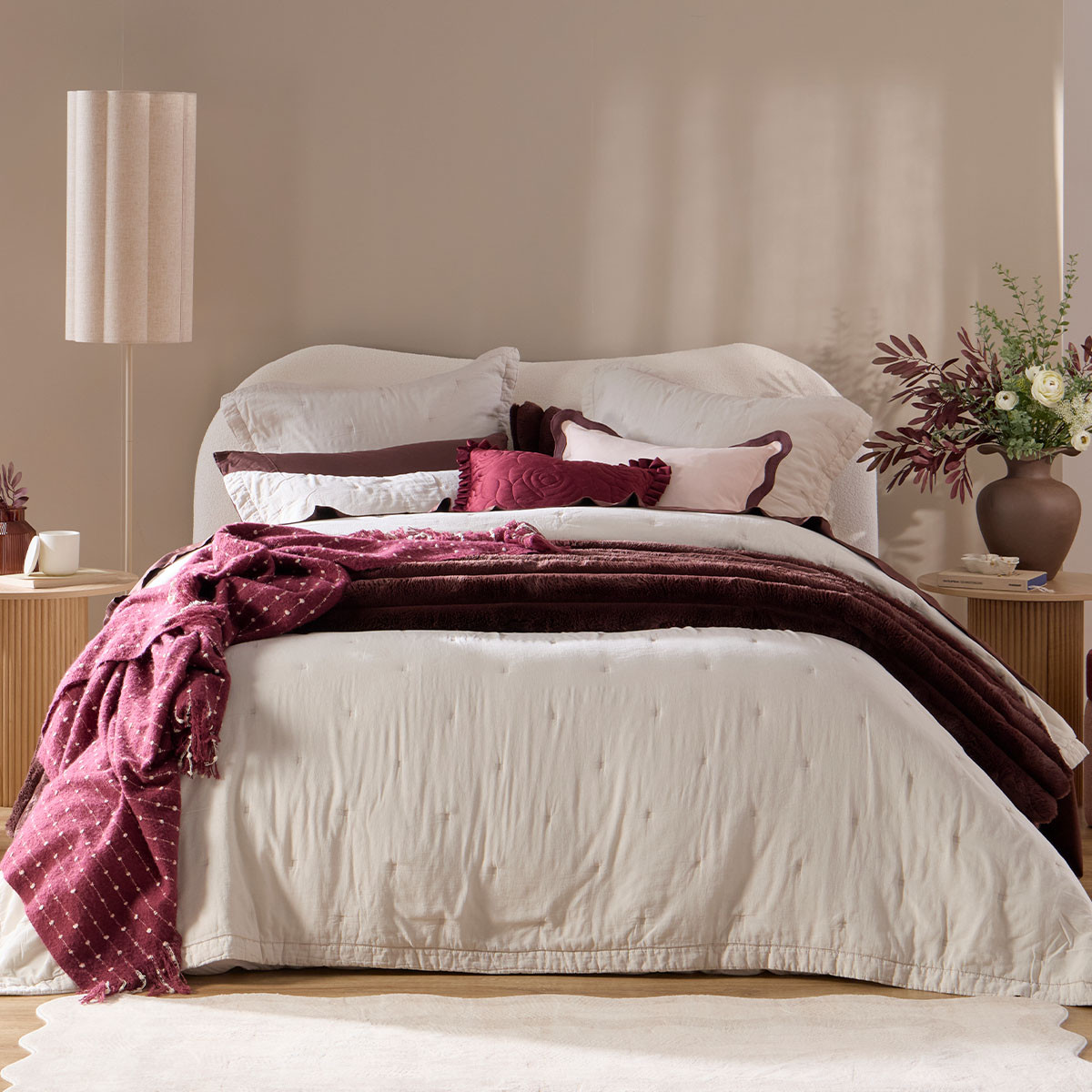 Leni Stone Washed Cotton Coverlet Set - Pillow Talk