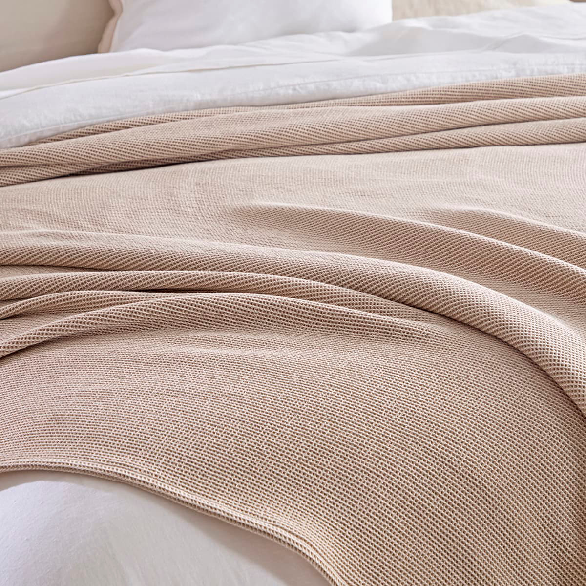 Haven 300gsm Cotton Waffle Blanket - Pillow Talk