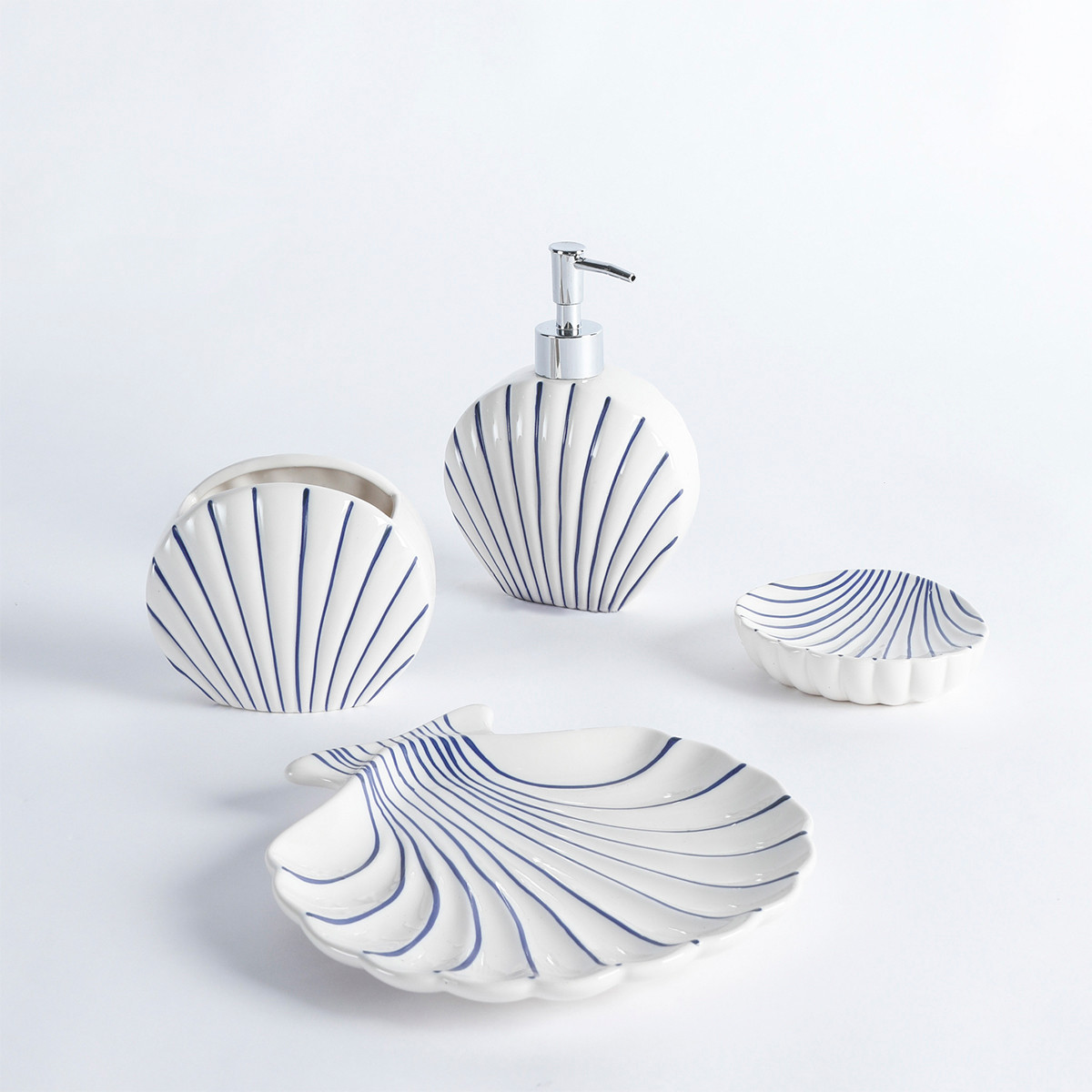 Shell Stripe Bathroom Accessories - Pillow Talk