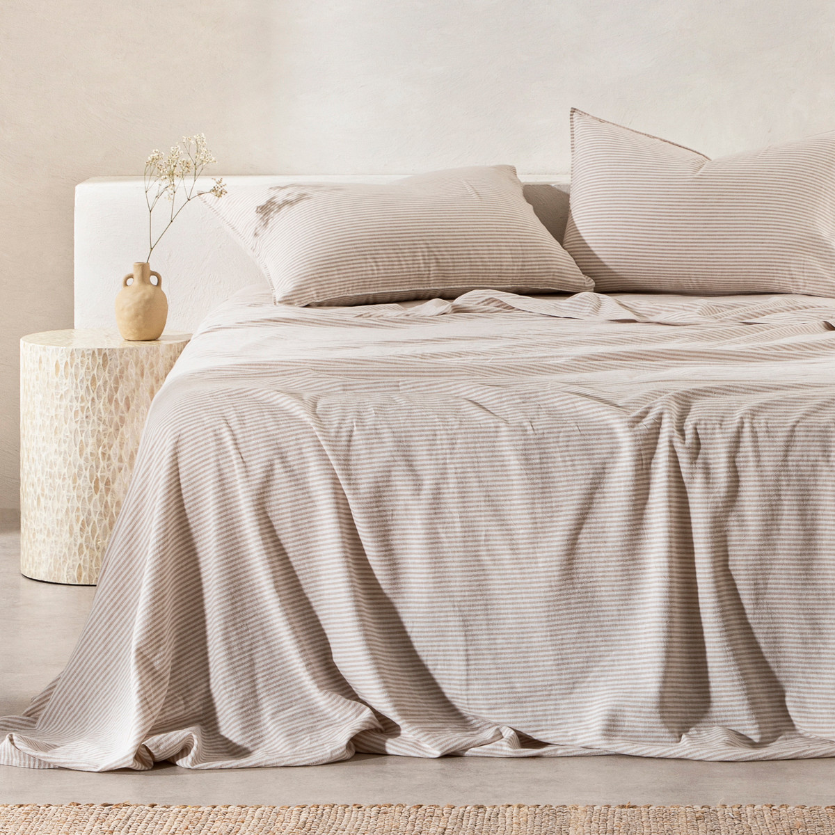 Linen Cotton Striped Sheet Set - Pillow Talk