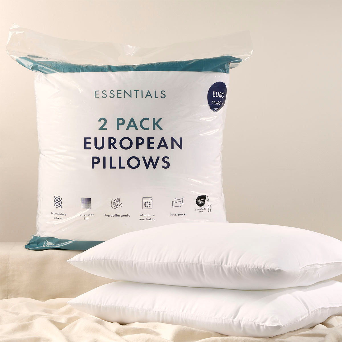 2 Pack European Pillows - Pillow Talk