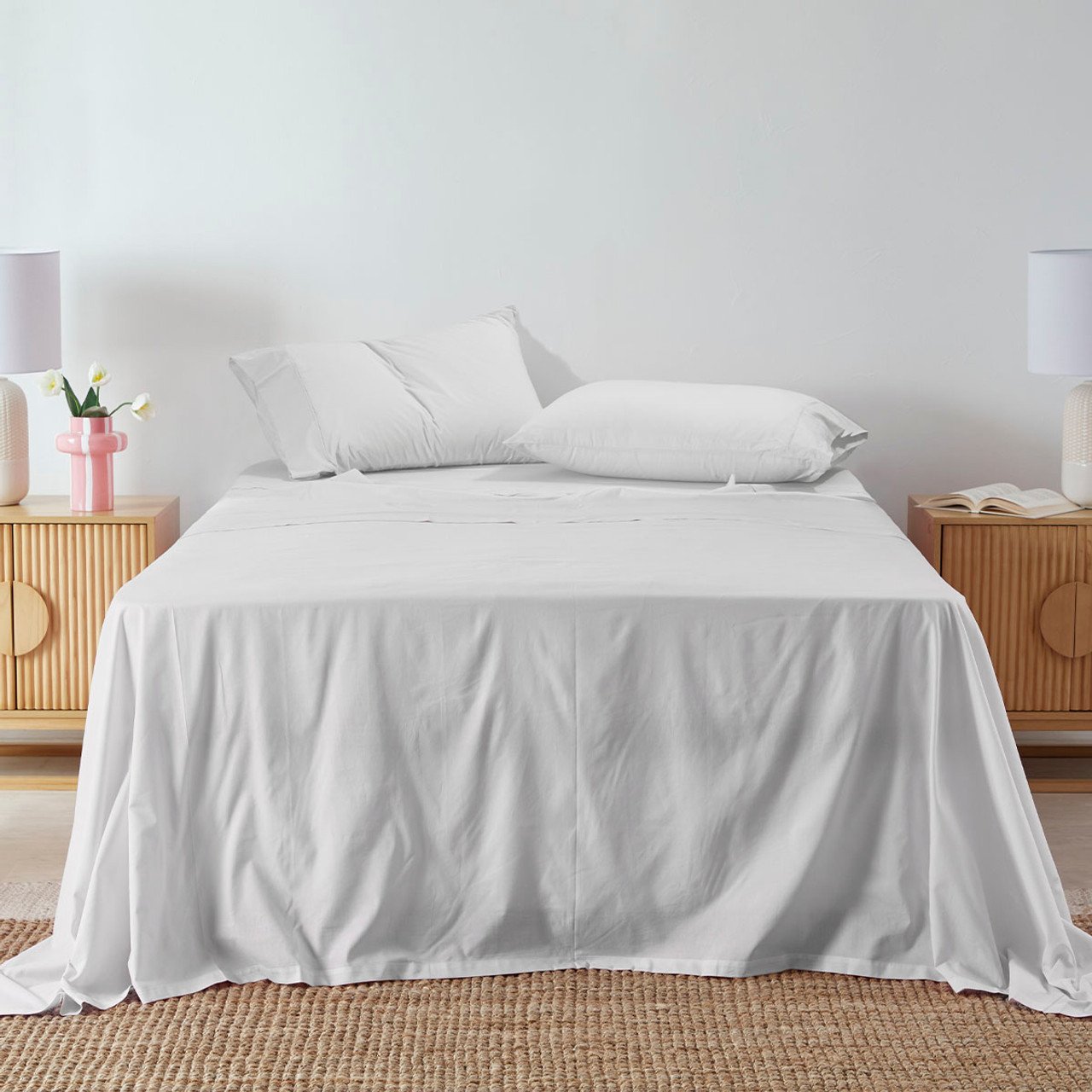225TC King Bed Cotton Sheet Set Pillow Talk