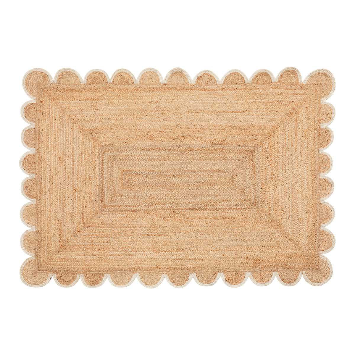 Aria Scalloped Jute Floor Rug - Pillow Talk