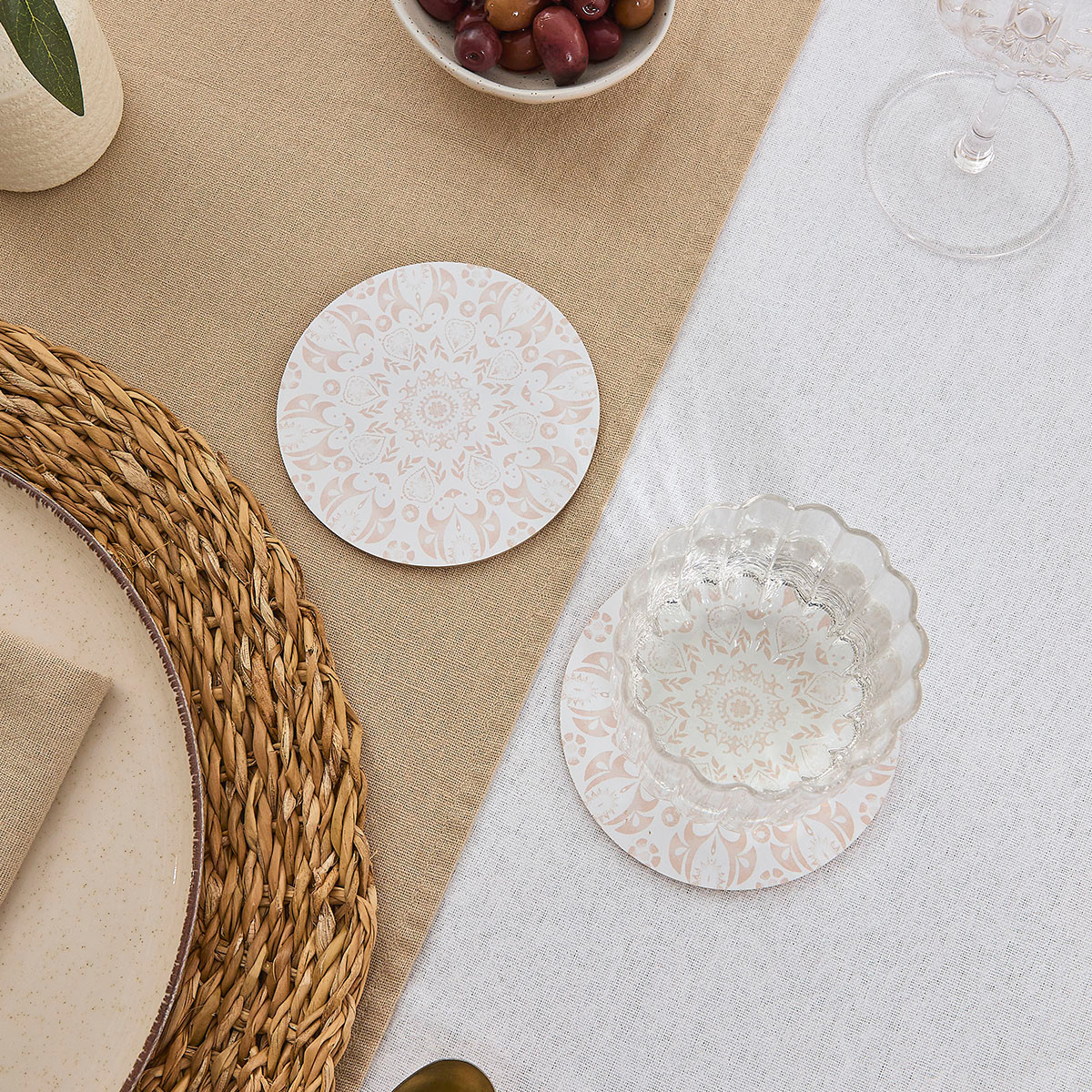 Odessa Cork Coaster Set of 6 - Pillow Talk