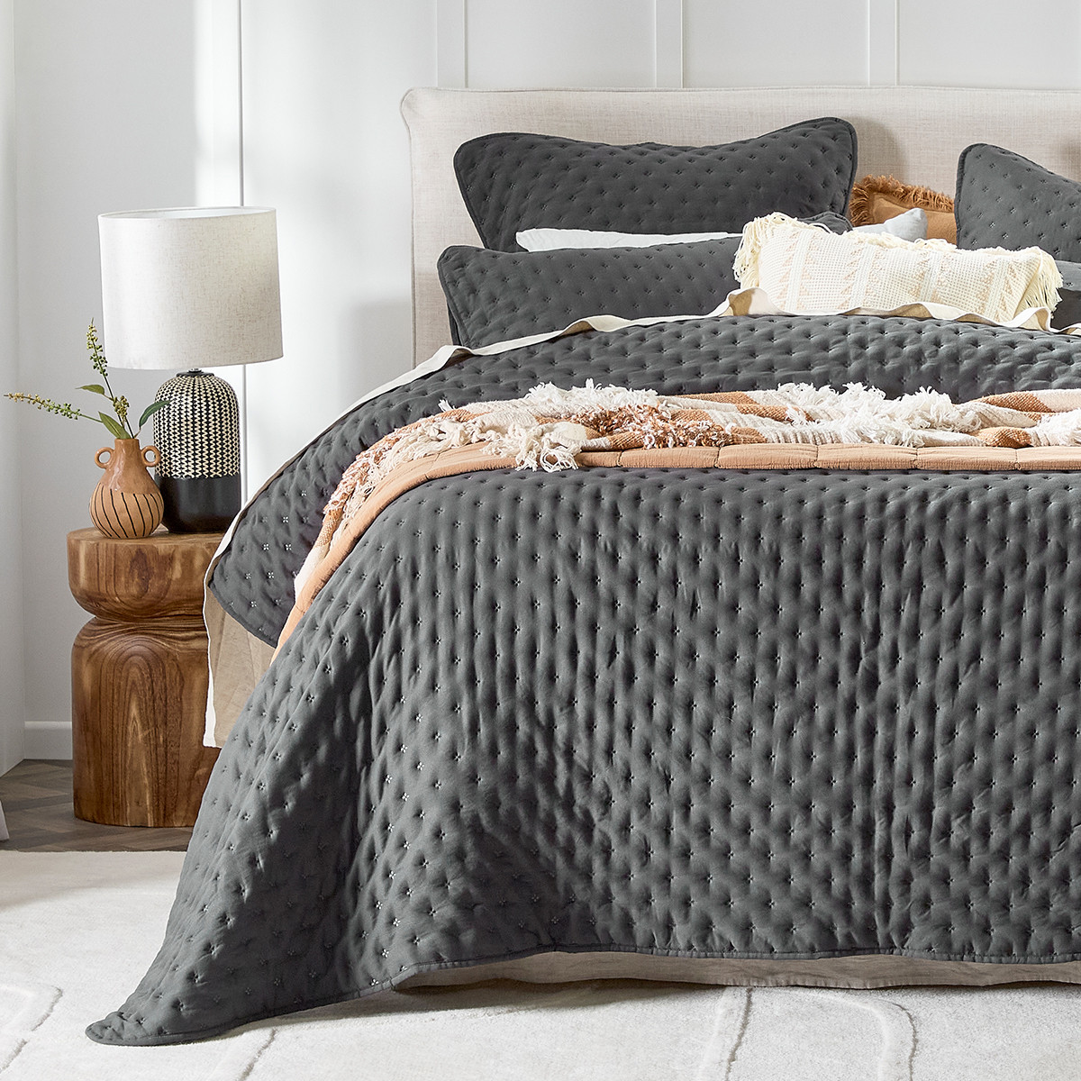 Abel Cloud Charcoal European Pillowcase - Pillow Talk