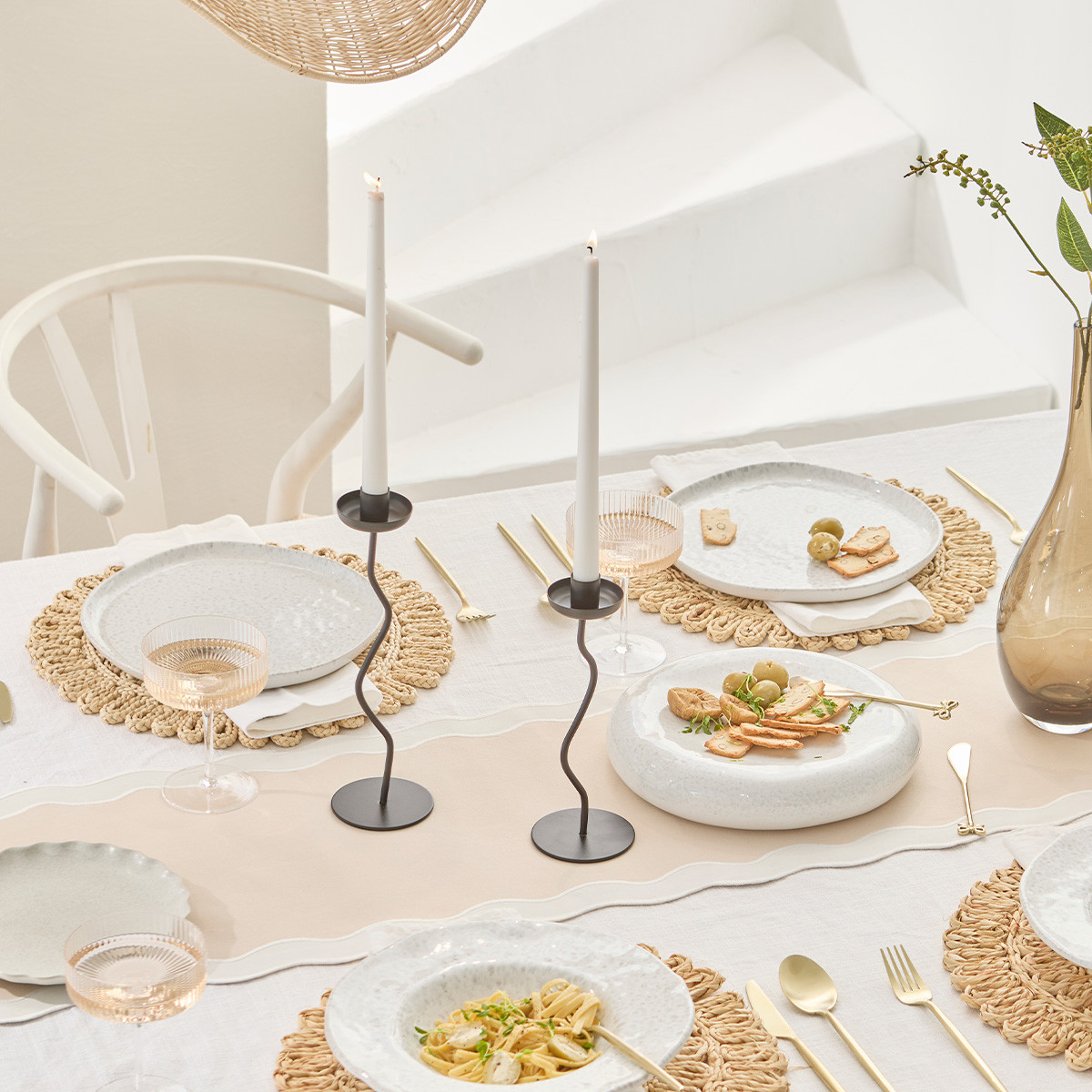 Arlo Wave Candle Holder - Pillow Talk