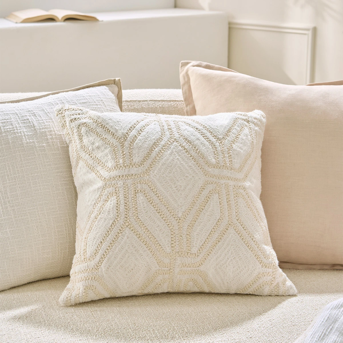 Anouk Diamond Embroidered Cushion - Pillow Talk